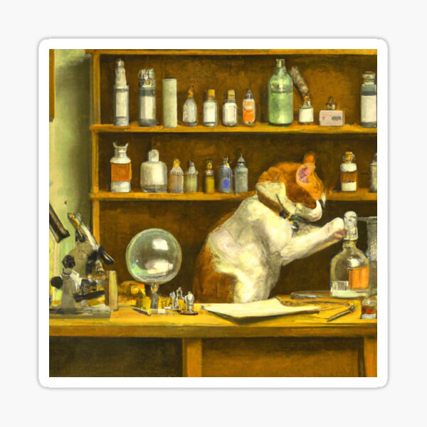 "Cat Working In Laboratory - Science Cat, Experiment Cat, Cat Lover ...
