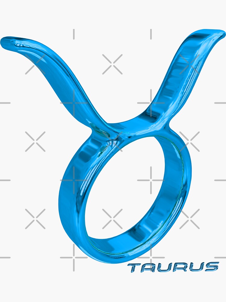 "Taurus zodiac sign - 3D blue" Sticker for Sale by professorguru ...