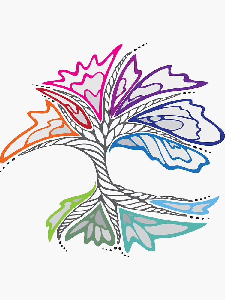 "Rainbow Tree of Life" Sticker for Sale by erikavand | Redbubble