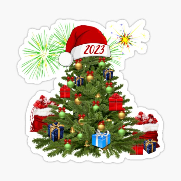 "Happy new year 2023.Christmas tree, Christmas tree" Sticker for Sale ...