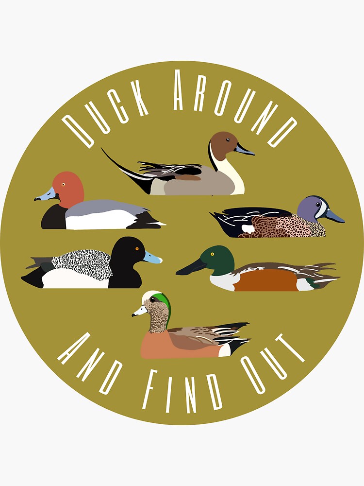 "Duck Around and Find Out, Marsh Mud Green" Sticker for Sale by ...
