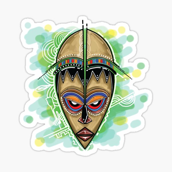 "All Seeing Mask of a Black African Yoruba Masquerade" Sticker for Sale ...