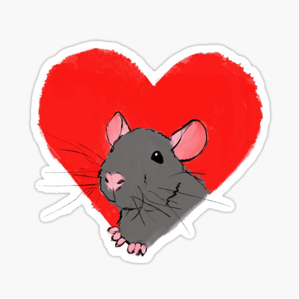 Floral Rat Heart Sticker Paper & Party Supplies Paper etna.com.pe