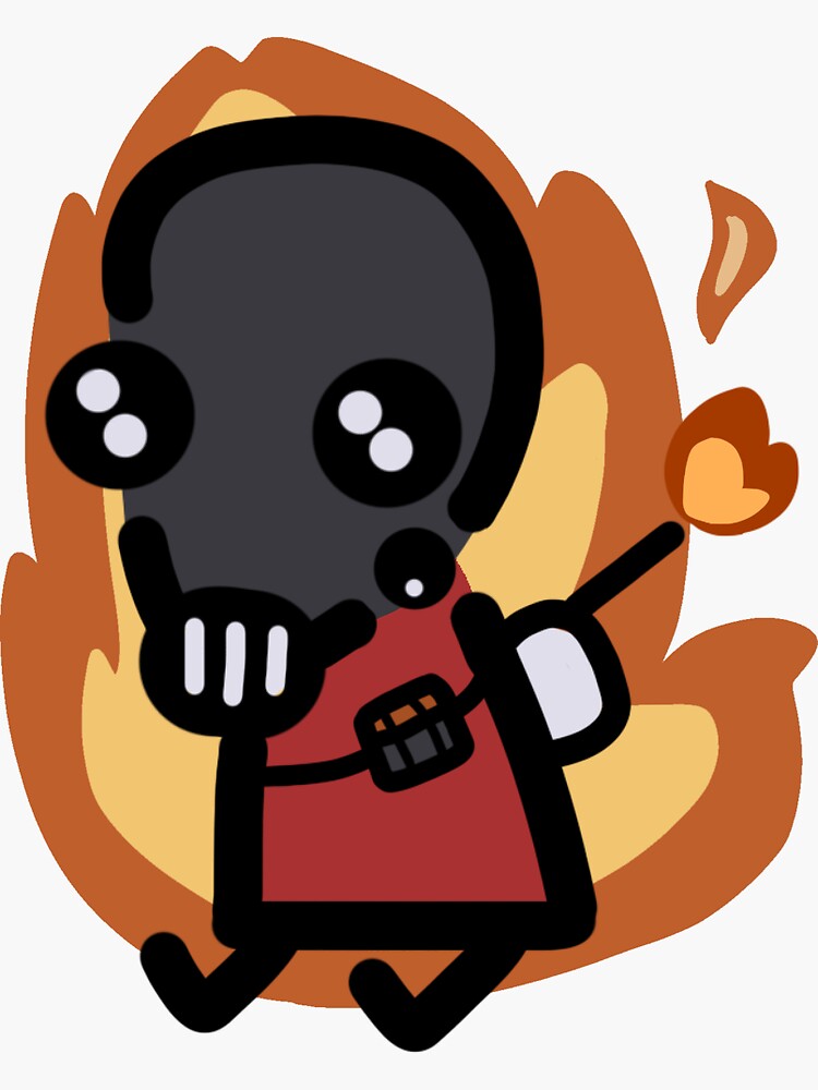 "Pyro TF2 Simple - Red" Sticker for Sale by capybarakid | Redbubble