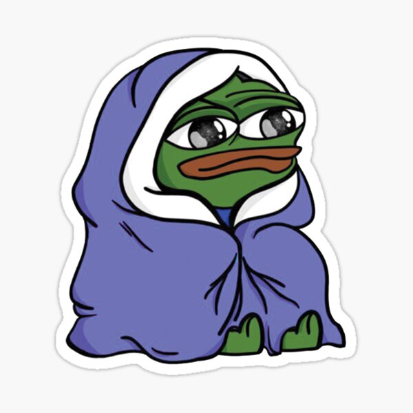 " Pepe the Frog - Cozy Peepo " Sticker for Sale by PepeAndFrens | Redbubble