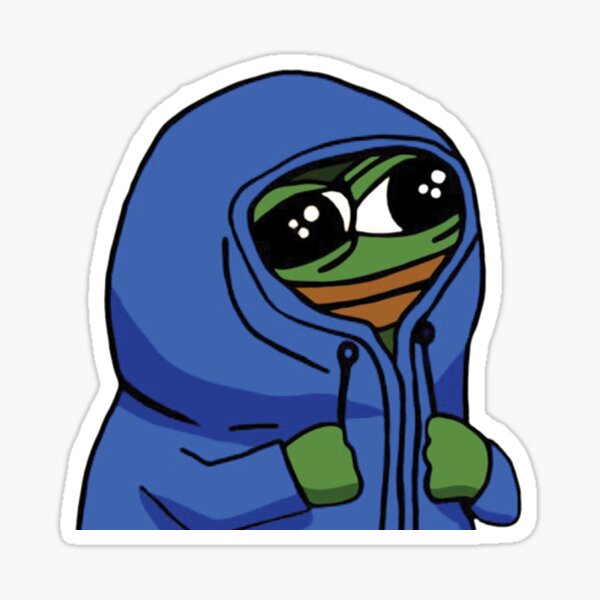 "Pepe the Frog - Cozy Peepo in hoodie" Sticker for Sale by PepeAndFrens ...
