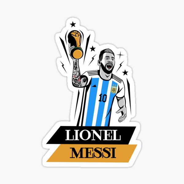 "LM #10 with Trophy - ARG 22 Football" Sticker for Sale by LanaIllust ...