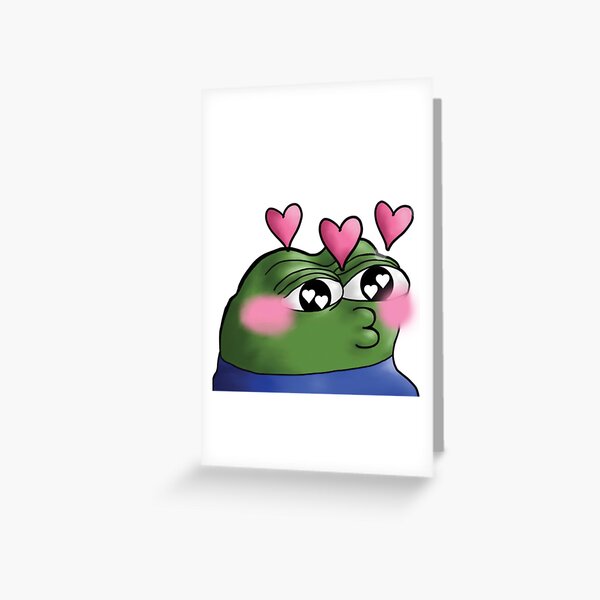 "Pepe the Frog - Peepo in love with hearts" Greeting Card for Sale by ...