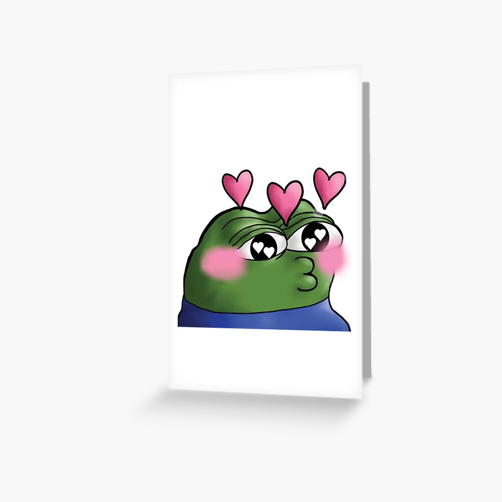 "Pepe the Frog - Peepo in love with hearts" Greeting Card for Sale by PepeAndFrens | Redbubble