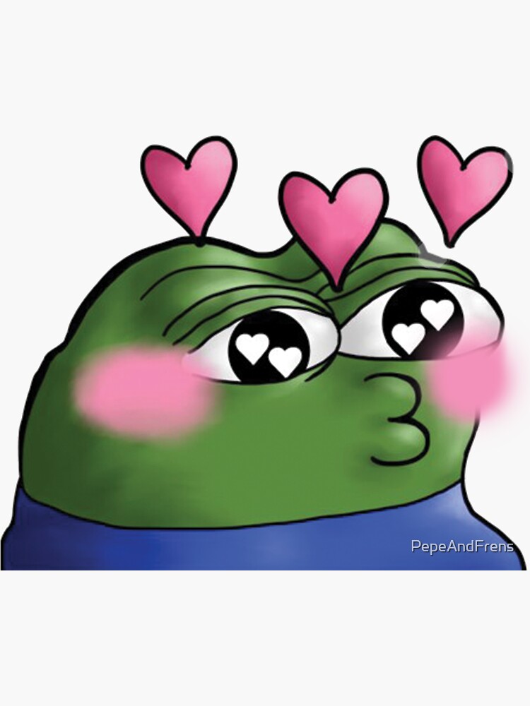 "Pepe the Frog - Peepo in love with hearts" Sticker for Sale by PepeAndFrens | Redbubble