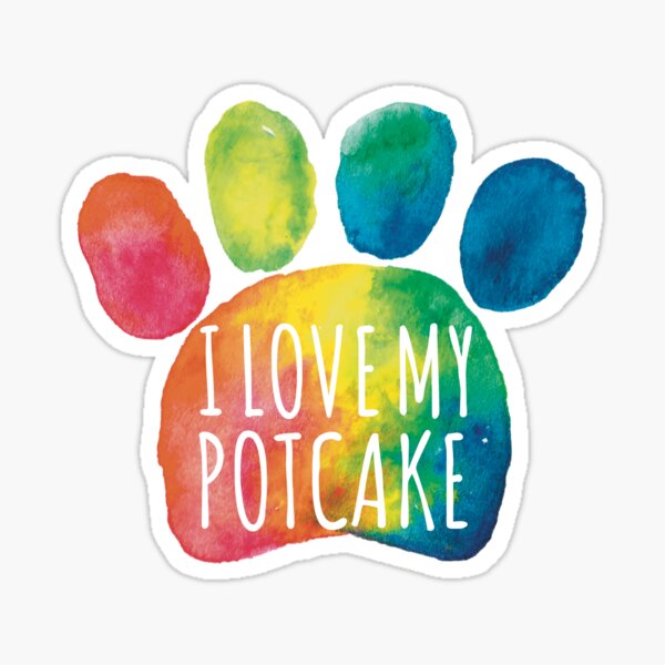" I Love My Potcake for Dog Lover Dad Mom" Sticker for Sale by ...