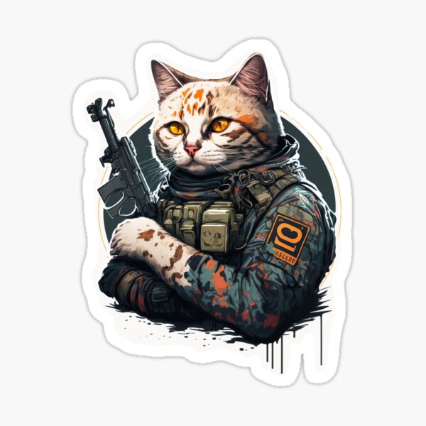 "Special Ops Cat" Sticker by Framboo | Redbubble