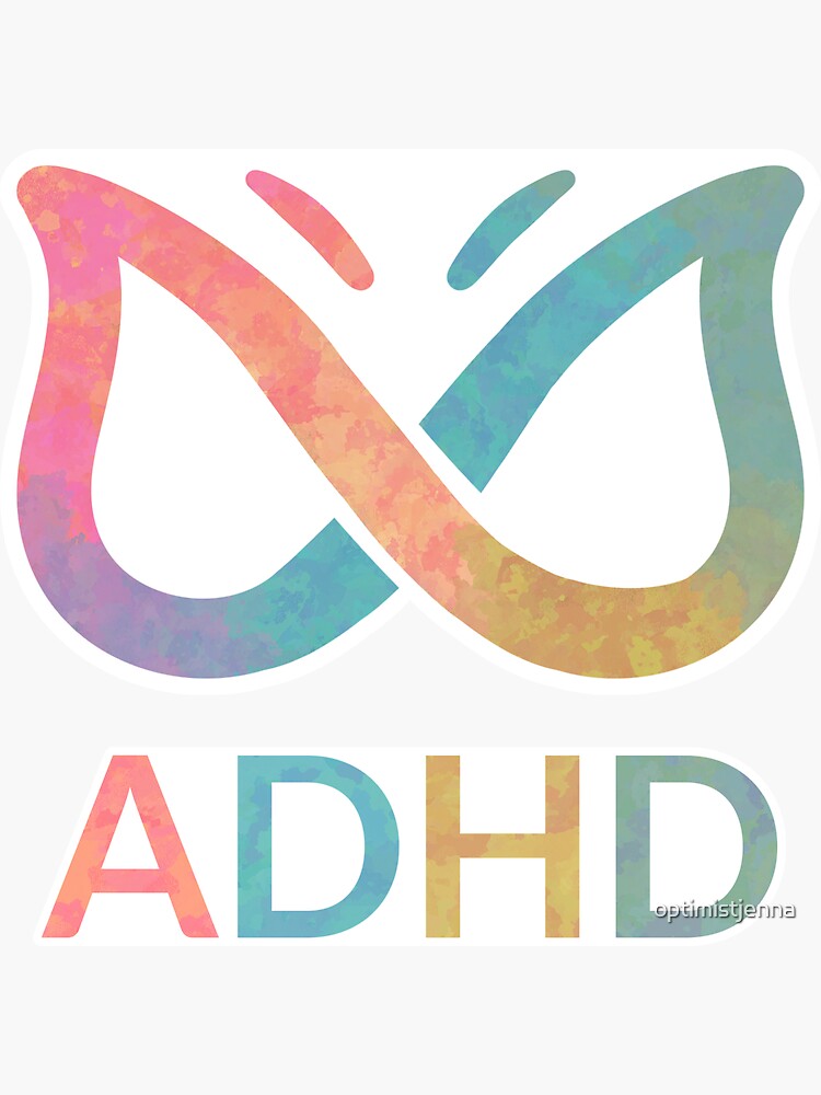 "ADHD butterfly symbol with word" Sticker for Sale by optimistjenna ...
