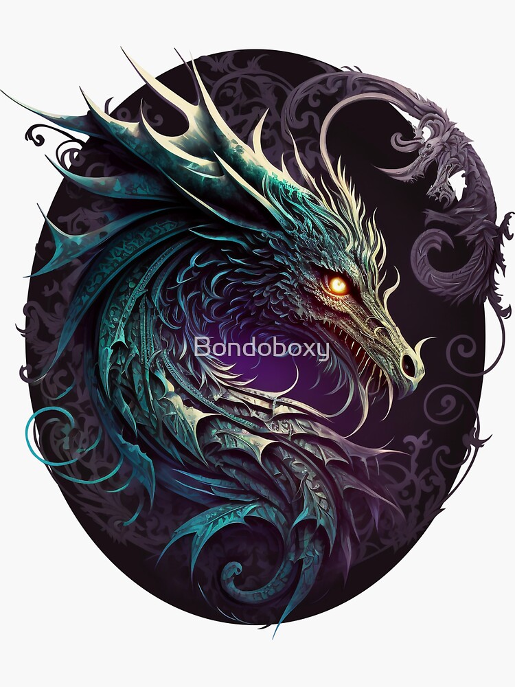 "The Mythological Dragon" Sticker for Sale by Bondoboxy | Redbubble