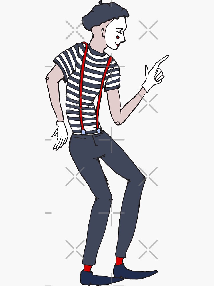 "A mime artist 03" Sticker for Sale by Tolarlei | Redbubble