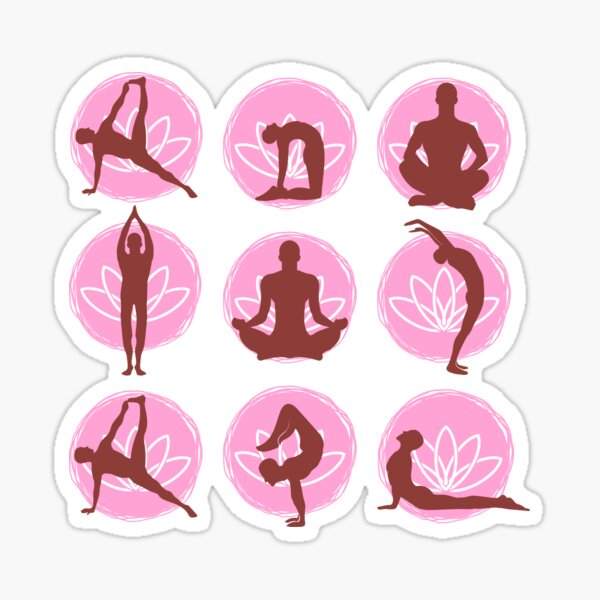 "yoga graphics collection" Sticker for Sale by salmaneidrissi | Redbubble
