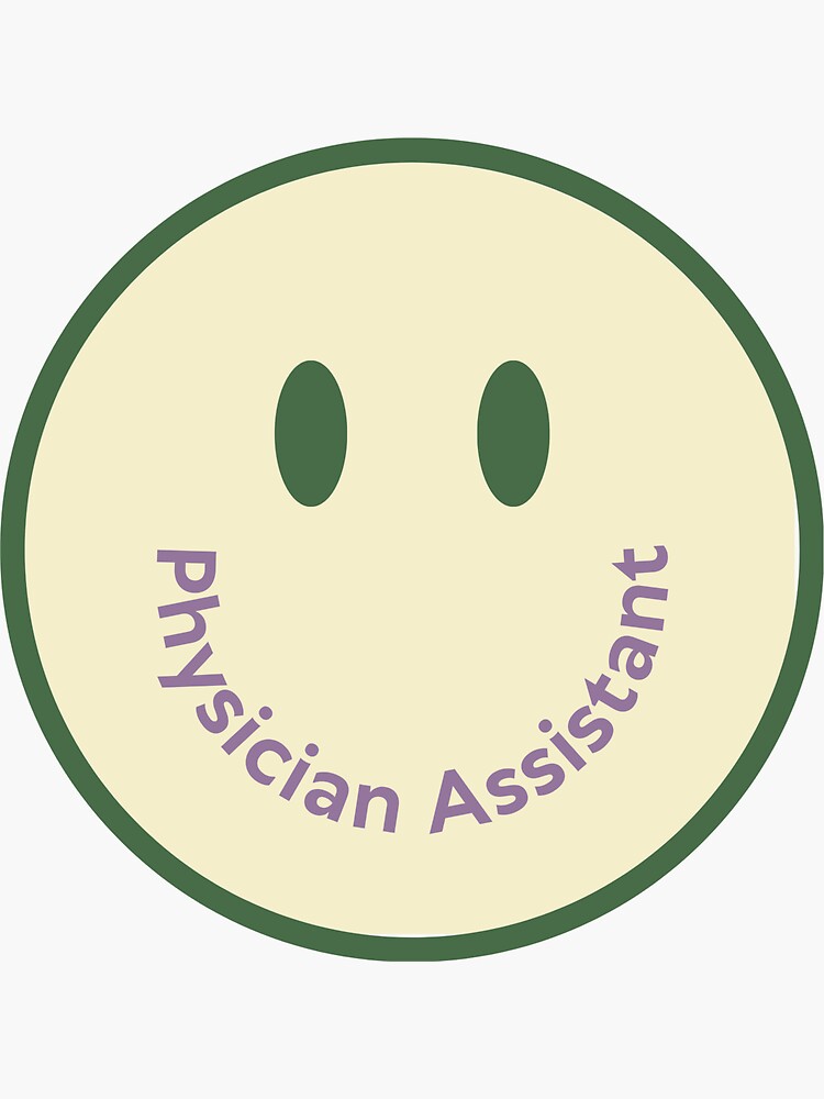 "Physician Assistant, PA Smiley Face" Sticker for Sale by medbites ...