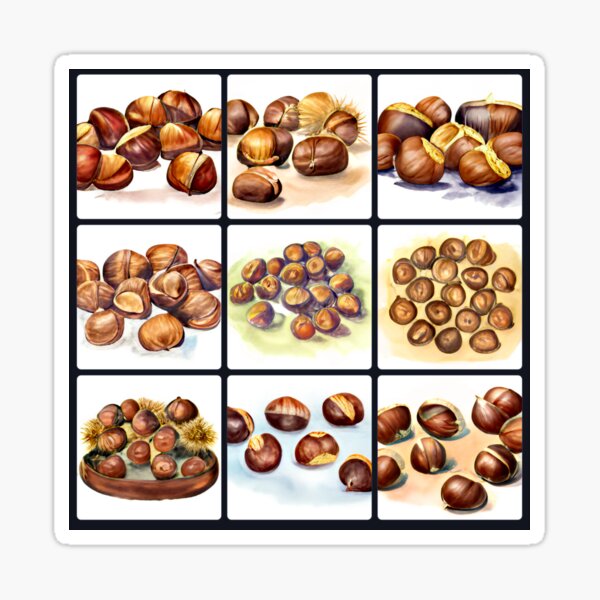 "Roasted Chestnuts art pack" Sticker for Sale by CinderPress | Redbubble
