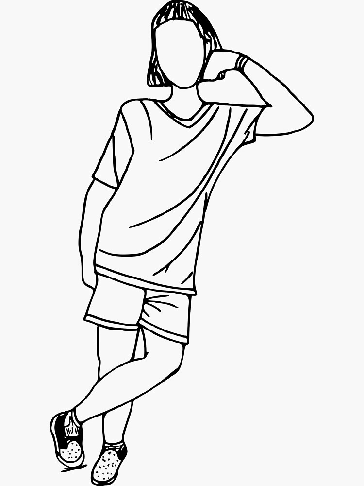 "Leanin’ Line Art" Sticker for Sale by Scrumby- | Redbubble