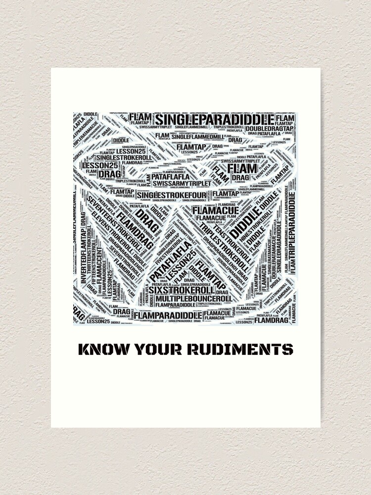 "Know Your Drum Rudiments Word Cloud" Art Print for Sale by ...