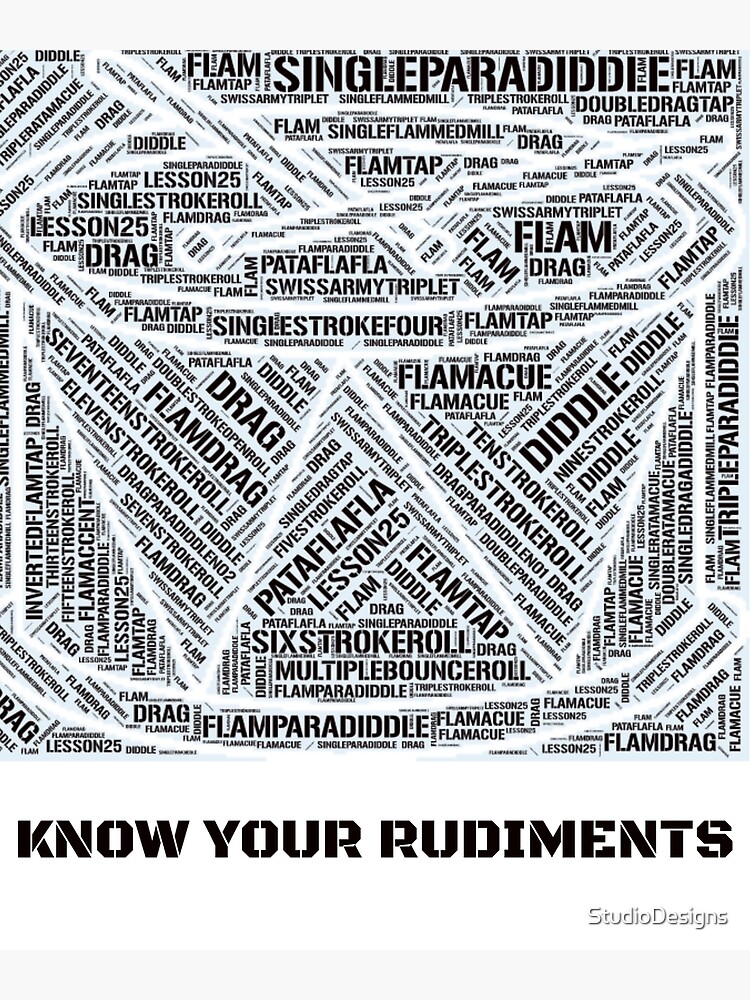 "Know Your Drum Rudiments Word Cloud" Art Print for Sale by ...