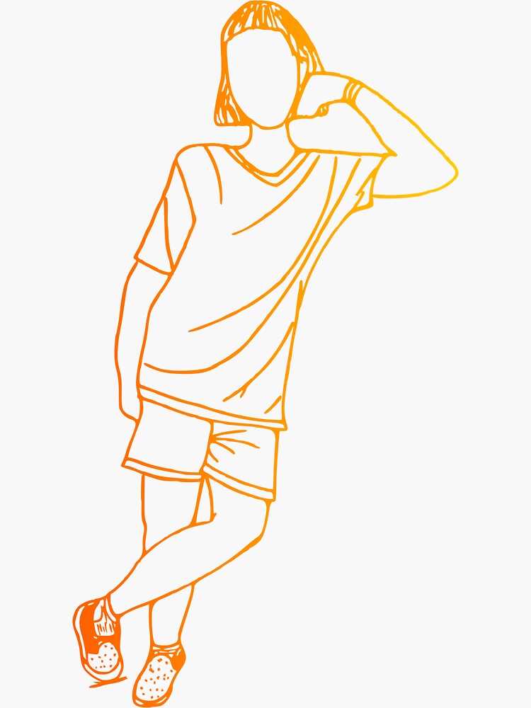 "Leanin’ Line Art (Tropical Orange) " Sticker for Sale by Scrumby ...
