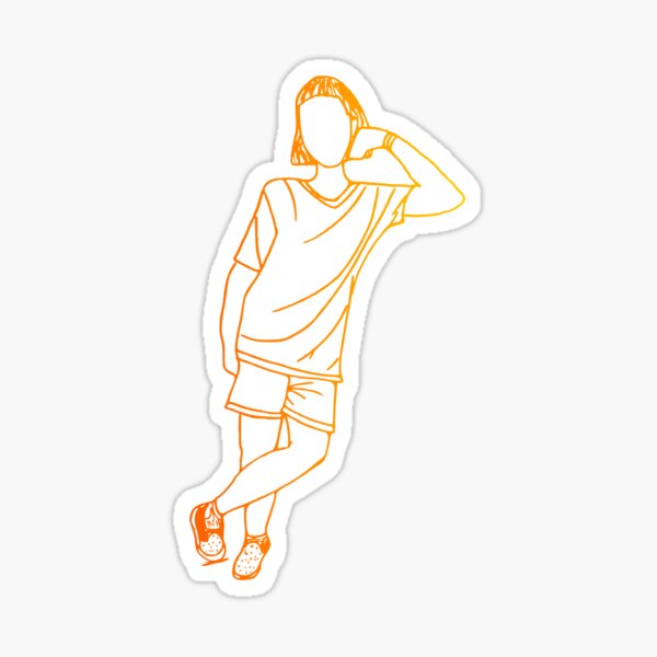 "Leanin’ Line Art (Tropical Orange) " Sticker for Sale by Scrumby ...