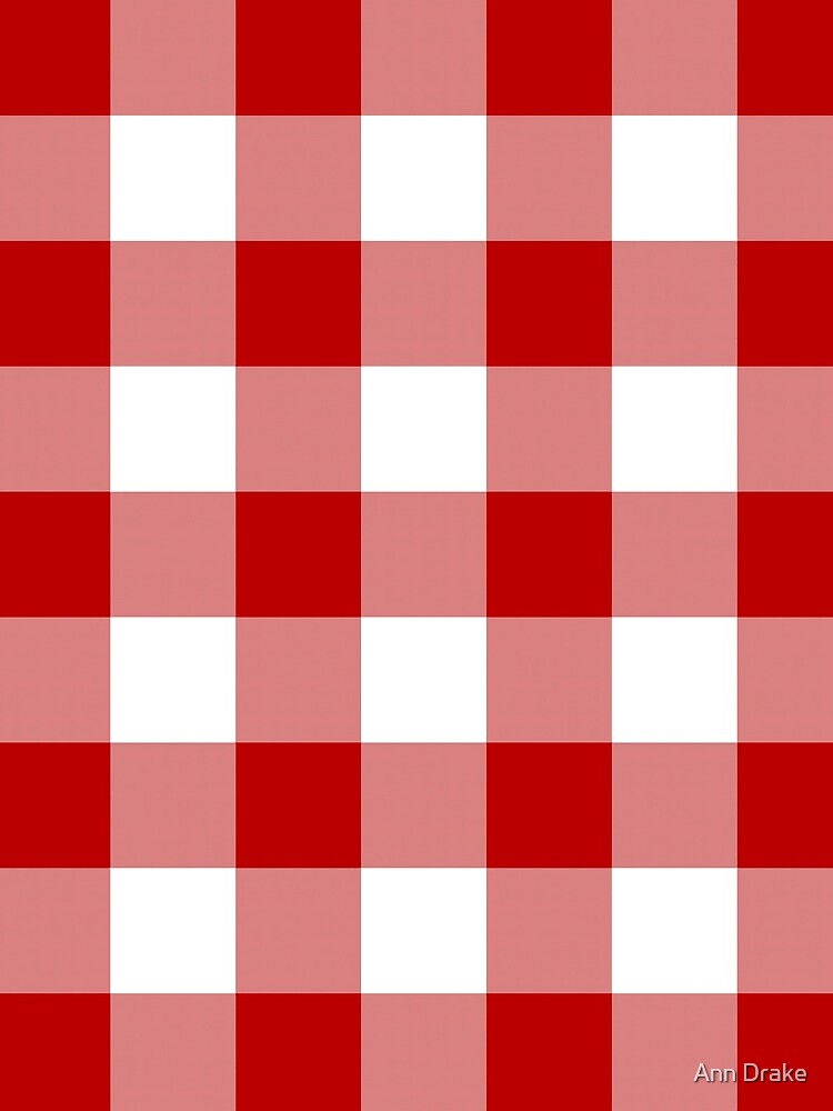 "Red and White Buffalo Plaid Check" Drawstring Bag for Sale by AnnDrake ...