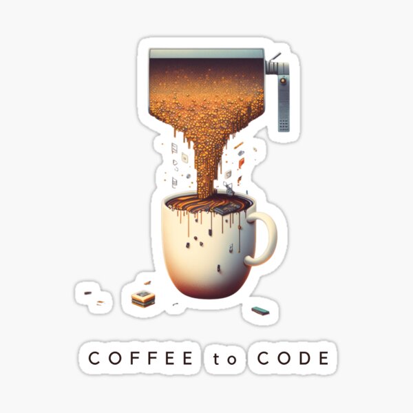Programming Turning Coffee Into Code Sticker For Sale By Andreipopescu Redbubble