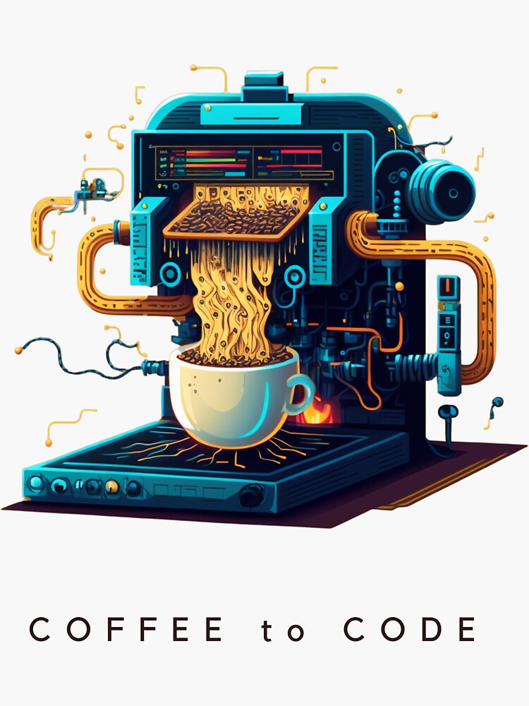 "Programming: turning coffee into code" Sticker for Sale by ...