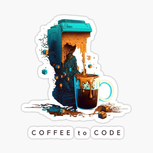Programming Turning Coffee Into Code Sticker For Sale By Andreipopescu Redbubble
