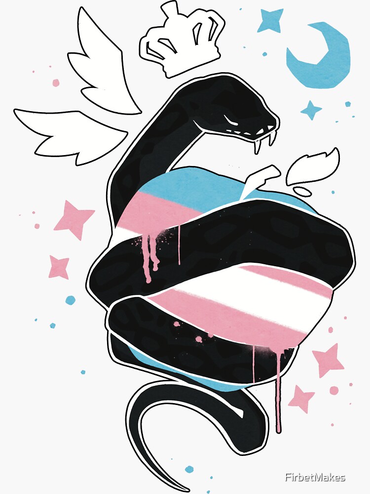 "Trans Snake Apple" Sticker for Sale by FirbetMakes | Redbubble
