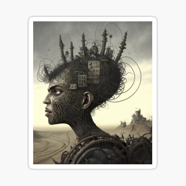 "Human future thoughts" Sticker for Sale by Yaghmoure | Redbubble