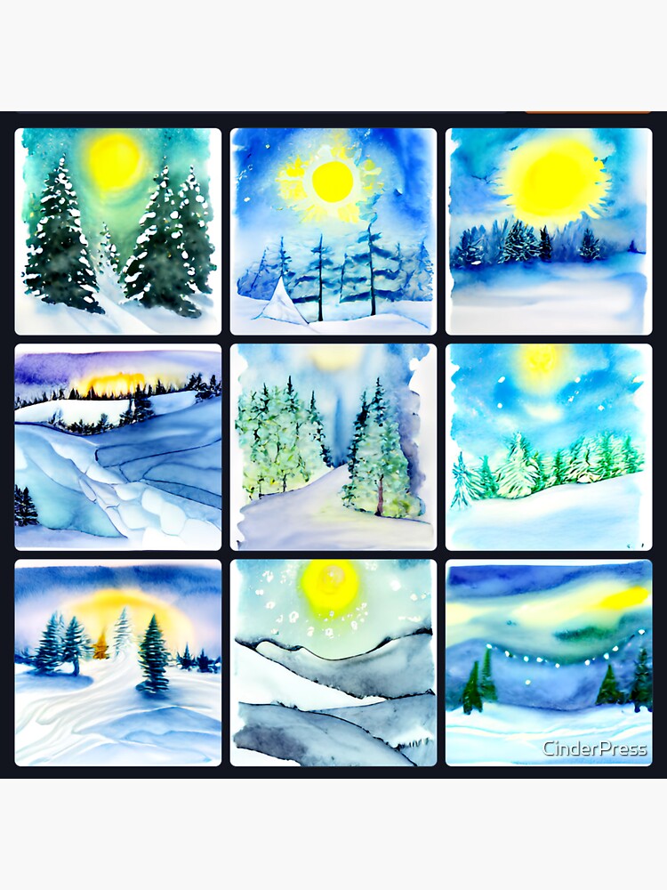 "Winter Solstice art pack" Sticker for Sale by CinderPress | Redbubble