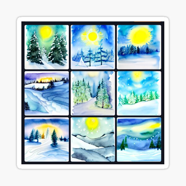 "Winter Solstice art pack" Sticker for Sale by CinderPress | Redbubble