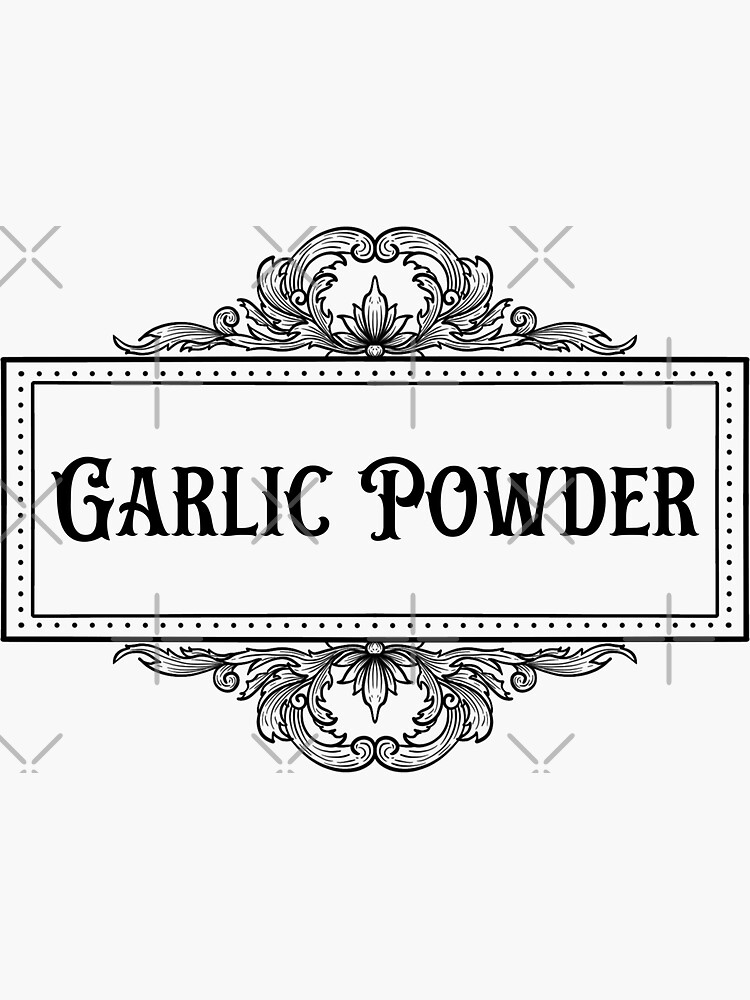 "Garlic Powder Label" Sticker for Sale by sudemoreira | Redbubble
