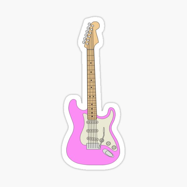 "Pastel Pink Electric Guitar" Sticker for Sale by wackyworms | Redbubble
