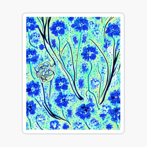 "Little Blue Flowers" Sticker for Sale by gramizzia | Redbubble