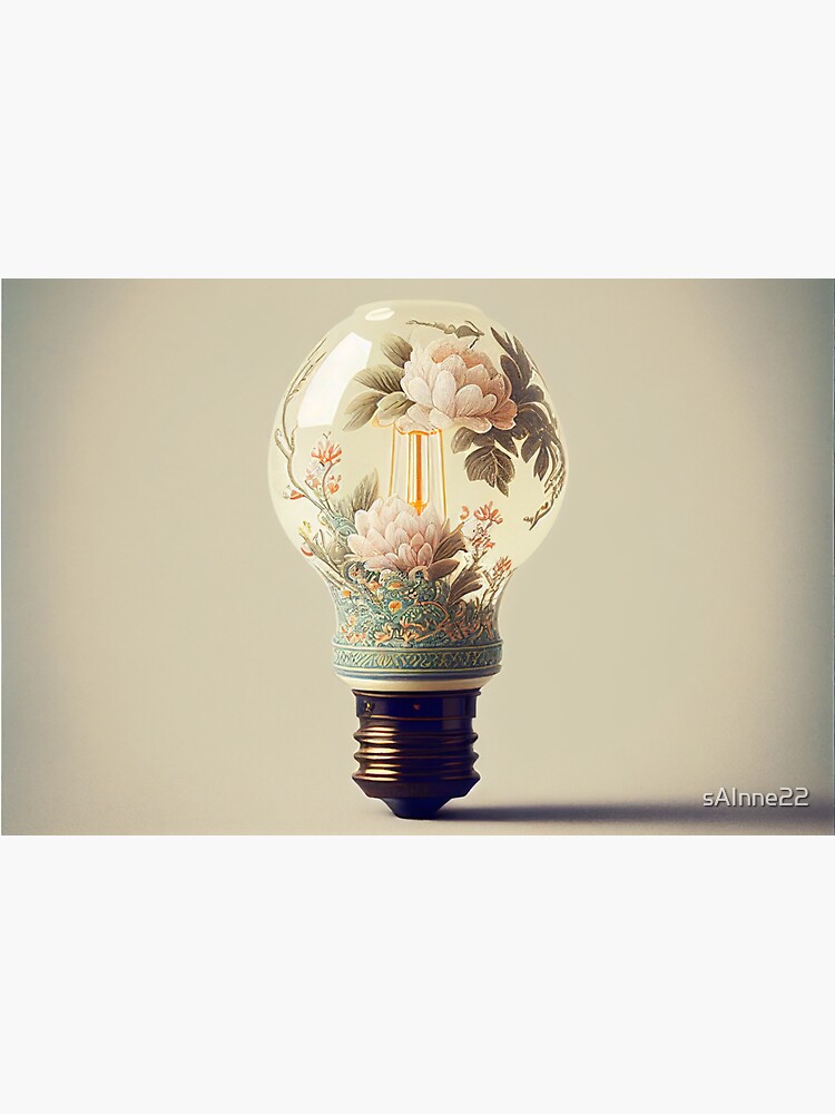 "Retro Light Bulb Japanese Art" Sticker for Sale by sAInne22 | Redbubble