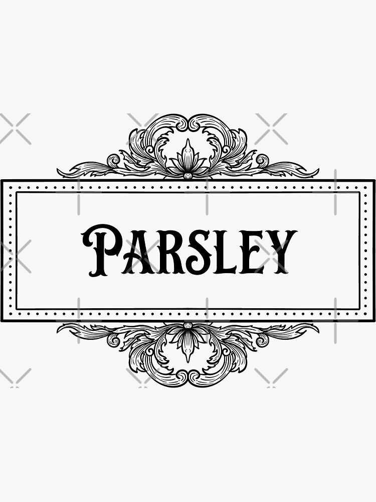 "Parsley Label" Sticker for Sale by sudemoreira | Redbubble