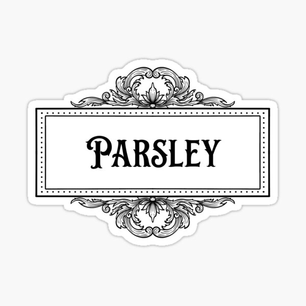 "Parsley Label" Sticker for Sale by sudemoreira | Redbubble