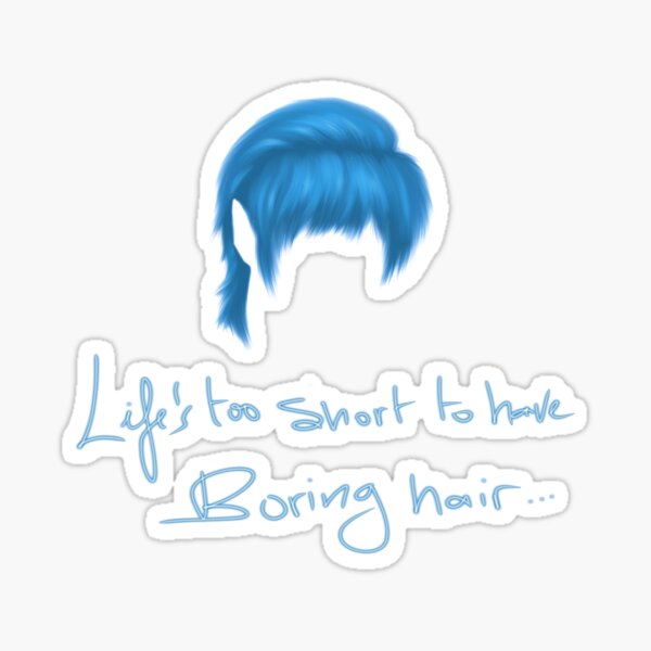 "Cute short hair (blue)" Sticker for Sale by LegendaryMommy | Redbubble