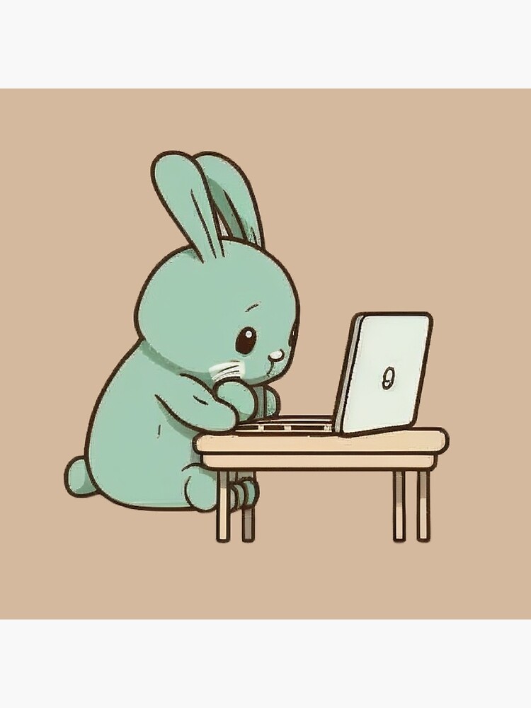 "Busy Bunny Studying" Poster for Sale by SynthOasis | Redbubble