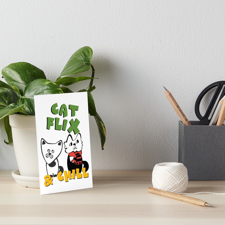 "Catflix and Chill- Funny PURRfect Cat Mama Cat Dad Netflix Lover Meme ...