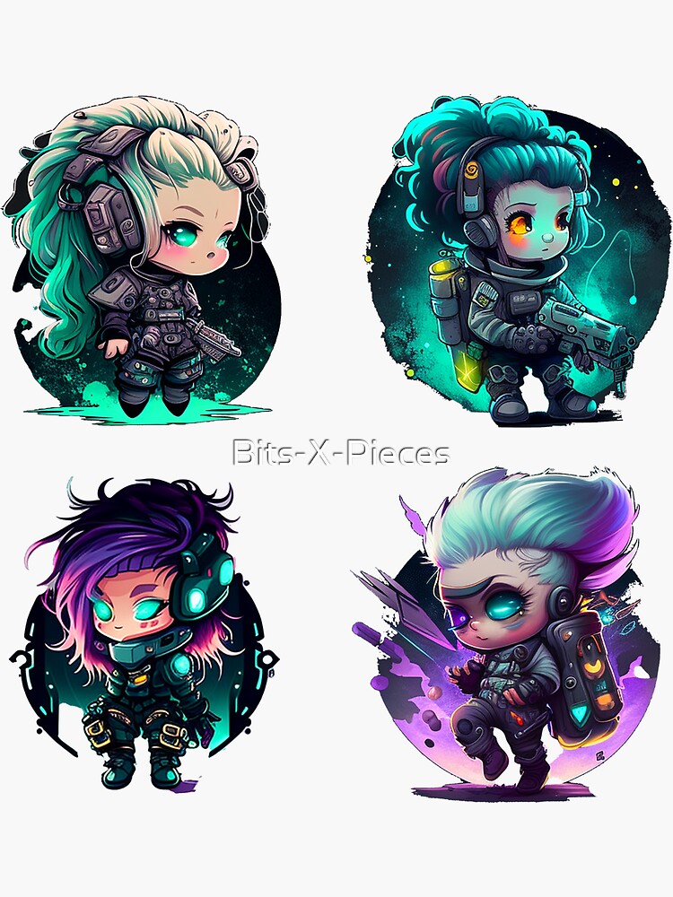 "Chibi in Space Sticker Sheet" Sticker for Sale by Bits-X-Pieces ...