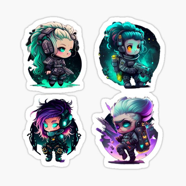 "Chibi in Space Sticker Sheet" Sticker for Sale by Bits-X-Pieces ...