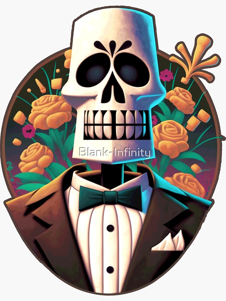 "Manny Calavera" Sticker for Sale by Blank-Infinity | Redbubble