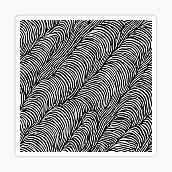 "Abstract Black and White Wave Pattern Design " Sticker for Sale by ...