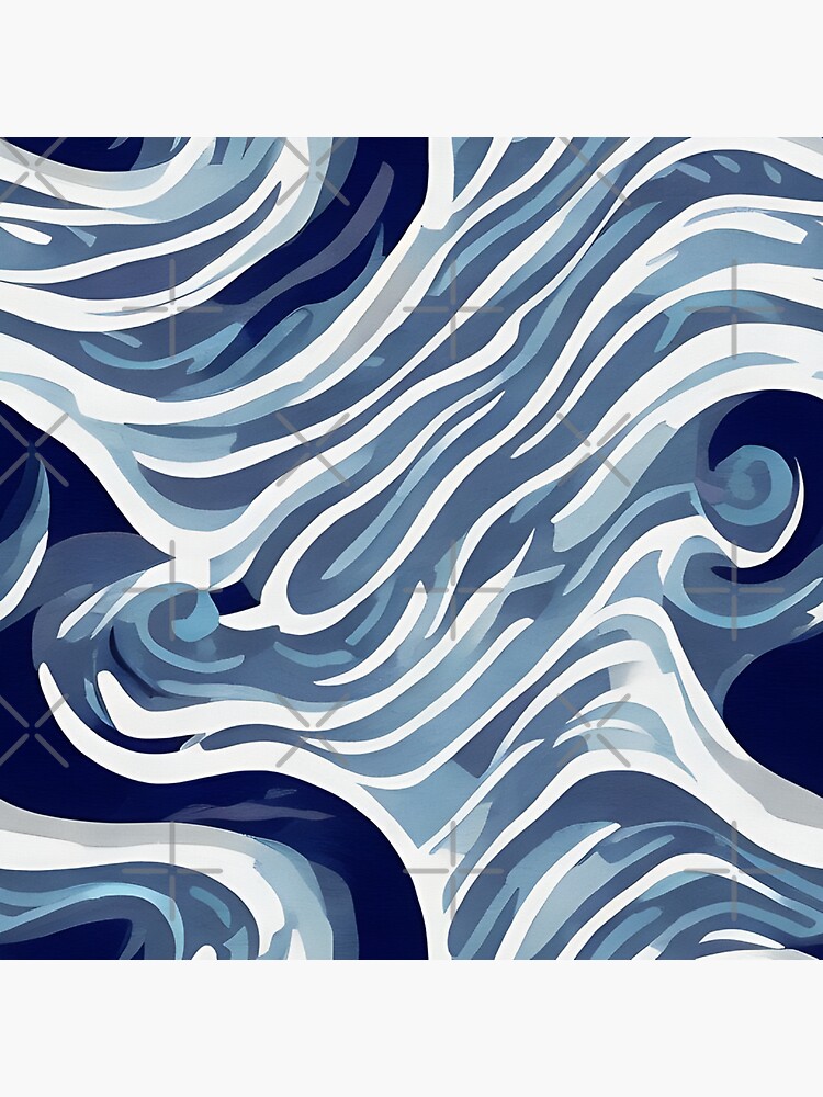 "Abstract Blue Wave Pattern Design " Sticker for Sale by Litheon ...