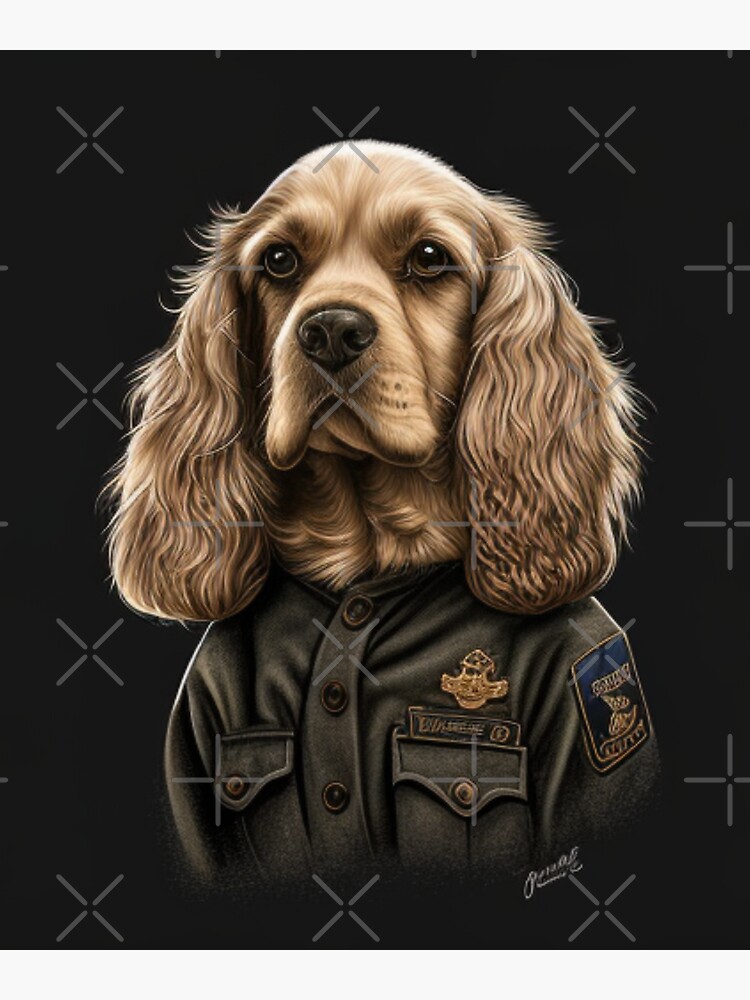 "Cocker Spaniel Police Officer: Fun and Whimsical Design" Sticker for ...